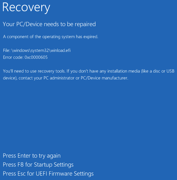 Windows 10 Beta Trial "a component of the operating system has expired ...