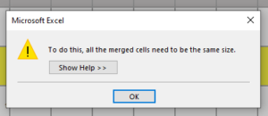 How To Fix Microsoft Office Excel Merged Cells Need To Be The Same Size ...