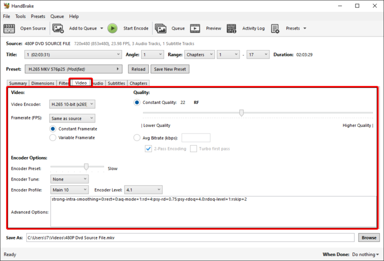 Best Optimal Settings for Handbrake DVD to H265 HEVC on Windows Mac Linux